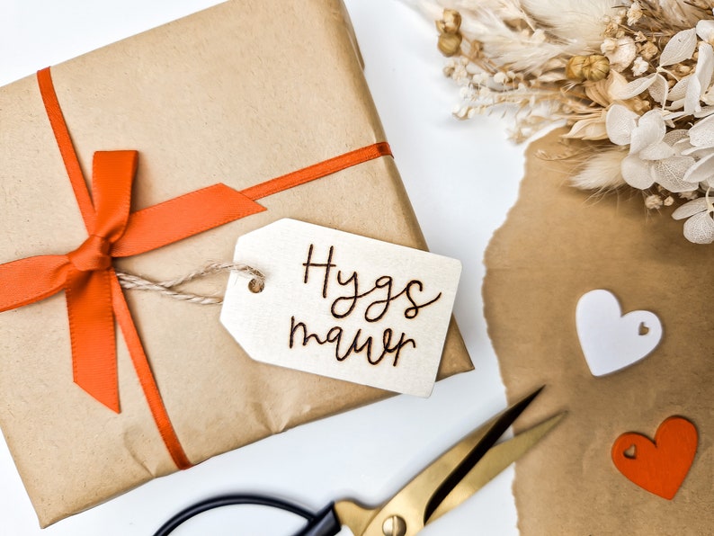 Hygs Mawr Gift Tag, Welsh Big Hugs, Wooden Tag for Gift Wrapping, Welsh ...