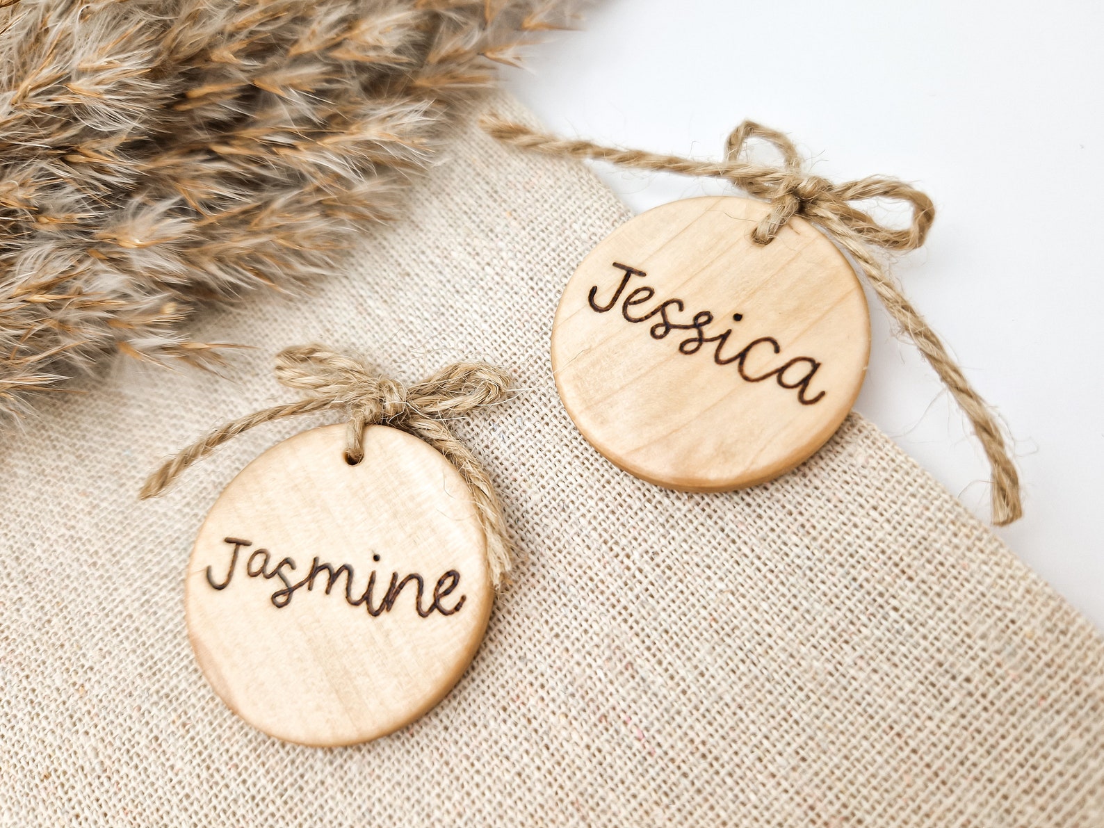 Personalised Wooden Token With Bow Small Round Keepsake for - Etsy UK