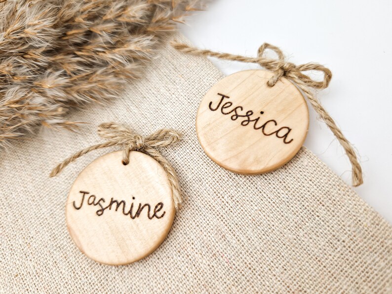 Personalised Wooden Token With Bow Small Round Keepsake for - Etsy UK