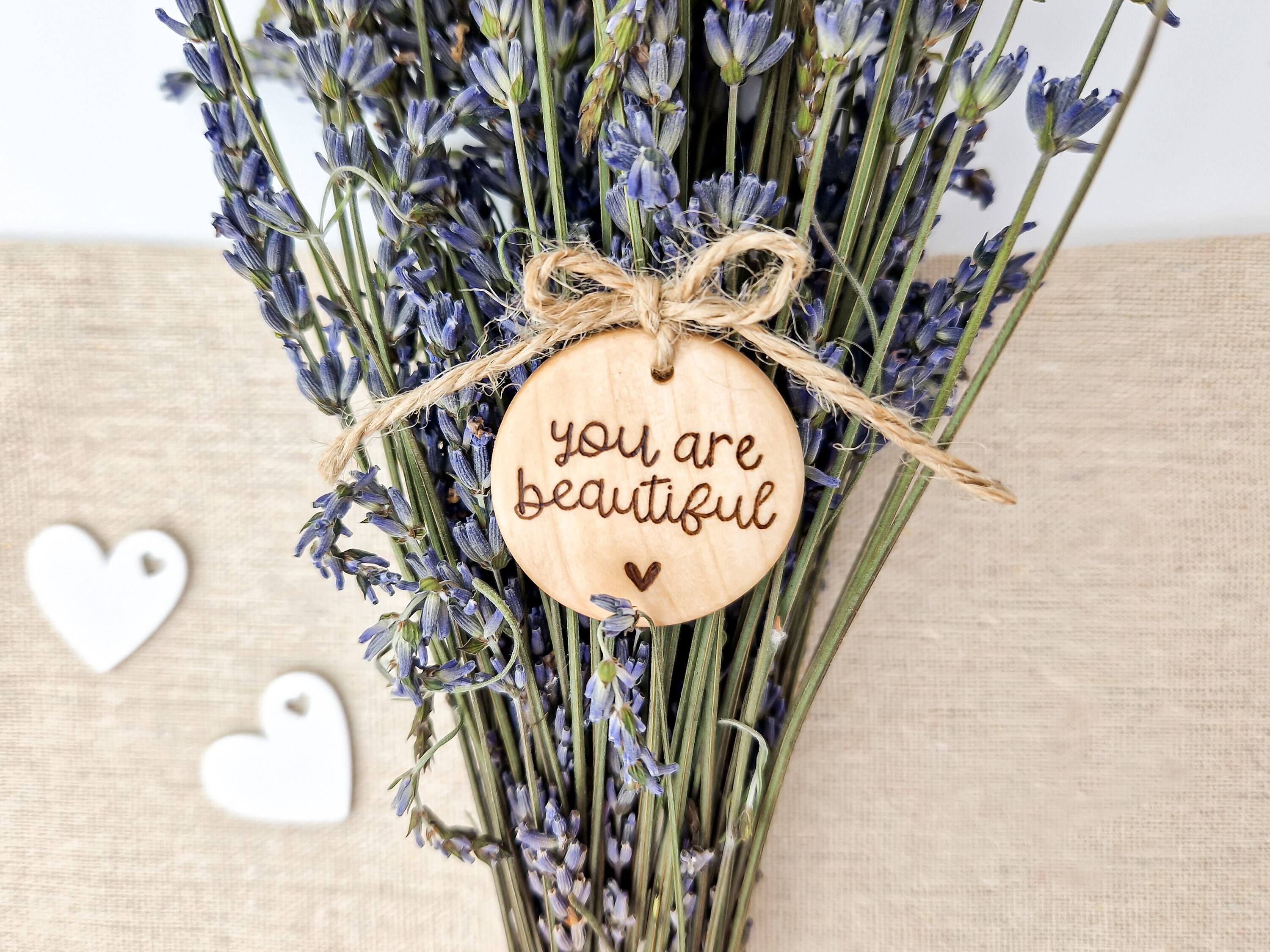 Personalised Wooden Token With Bow Small Round Keepsake for - Etsy UK