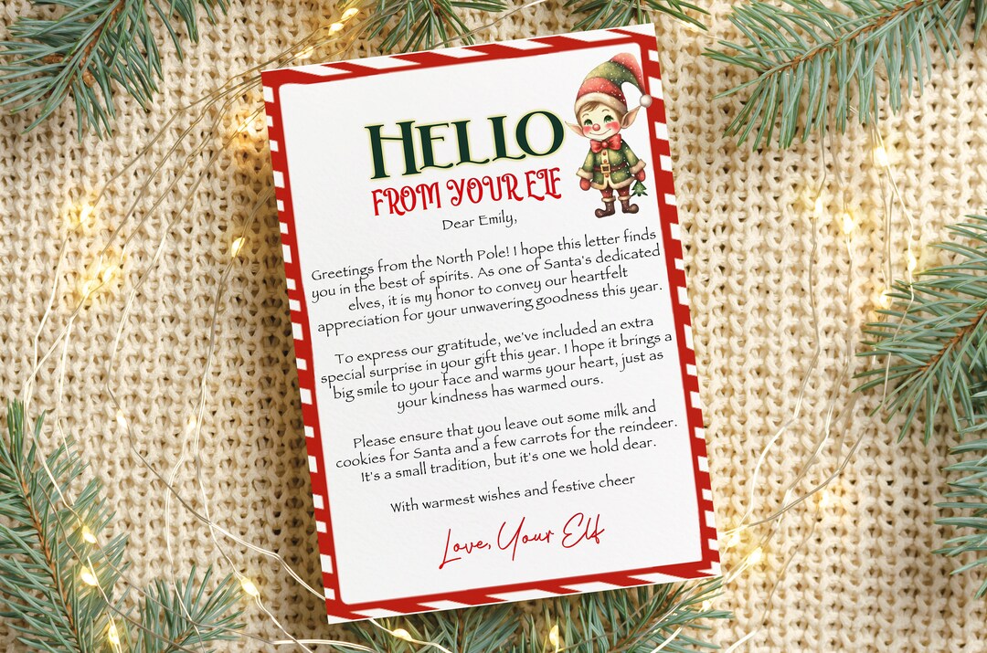 Editable First Time Elf Arrival Letter Return Letter Christmas Elf I'm ...