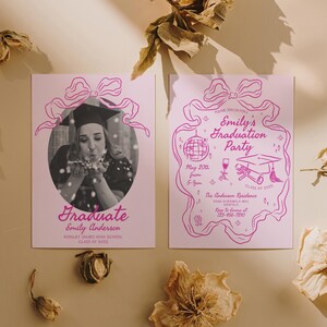 Hand Drawn Style Graduation Invitation Template, Senior Graduation ...