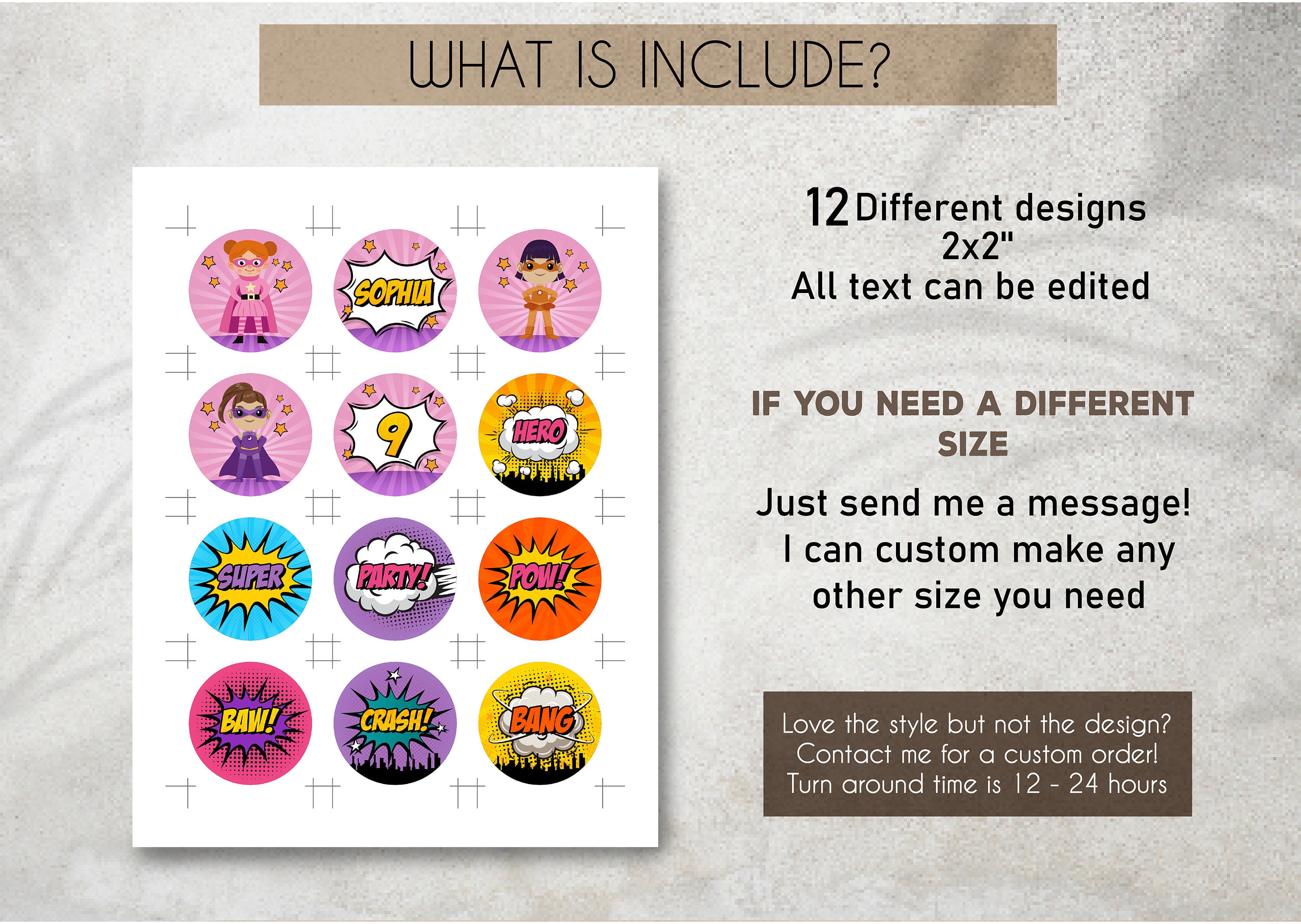 SUPERHERO GIRL Cupcake Toppers Template Printable Superhero Girl ...