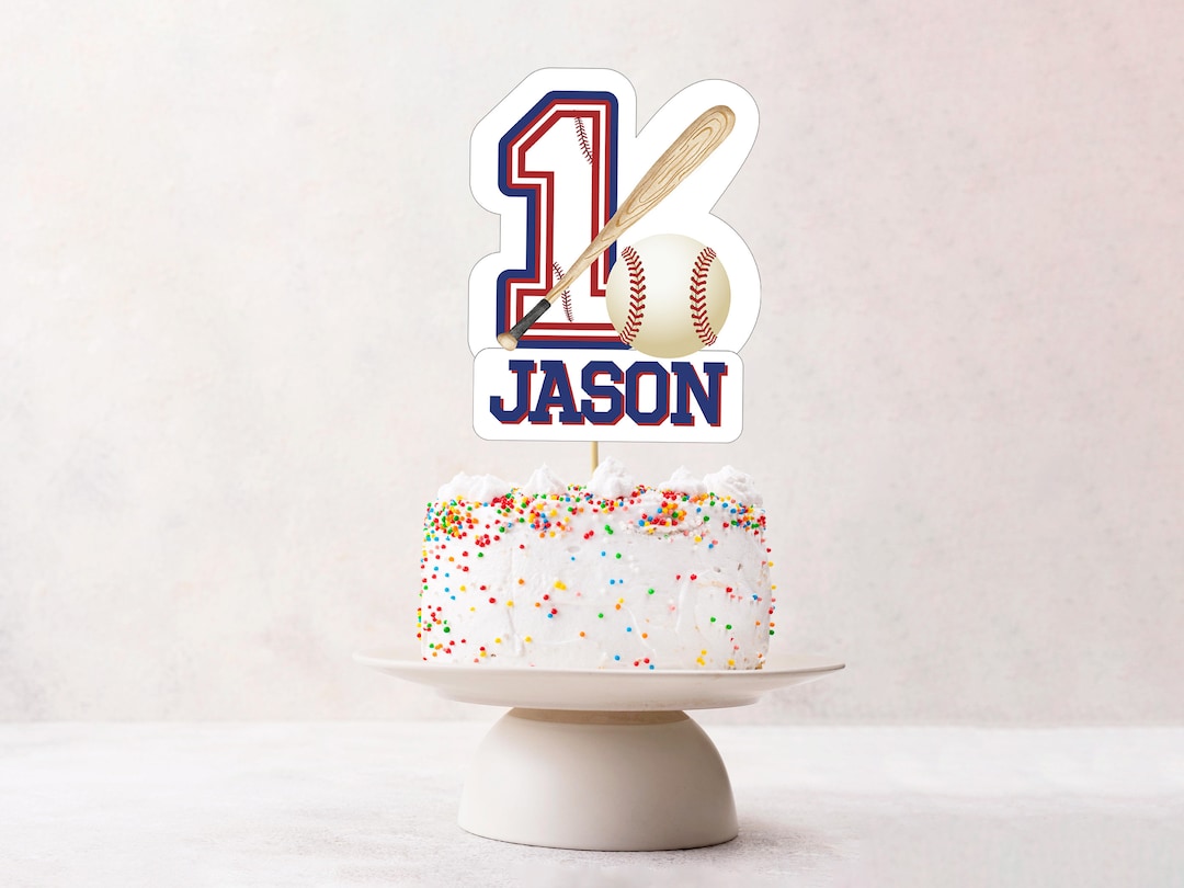 Rookie of the Year First Cake Topper, 1st Birthday Baseball Printable ...