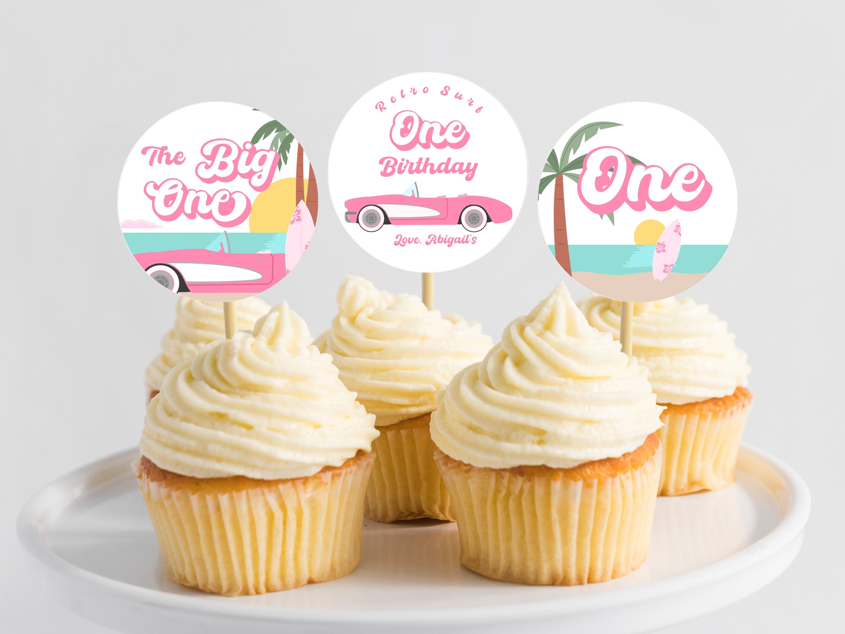 Surf Birthday Water Bottle Labels Template Retro Party - Etsy