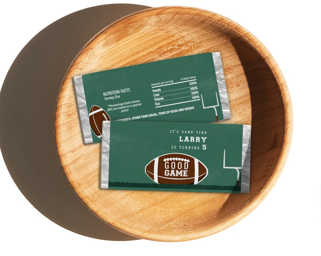 Football Chocolate Bar Wrapper Football Candy Bar Wrapper - Etsy