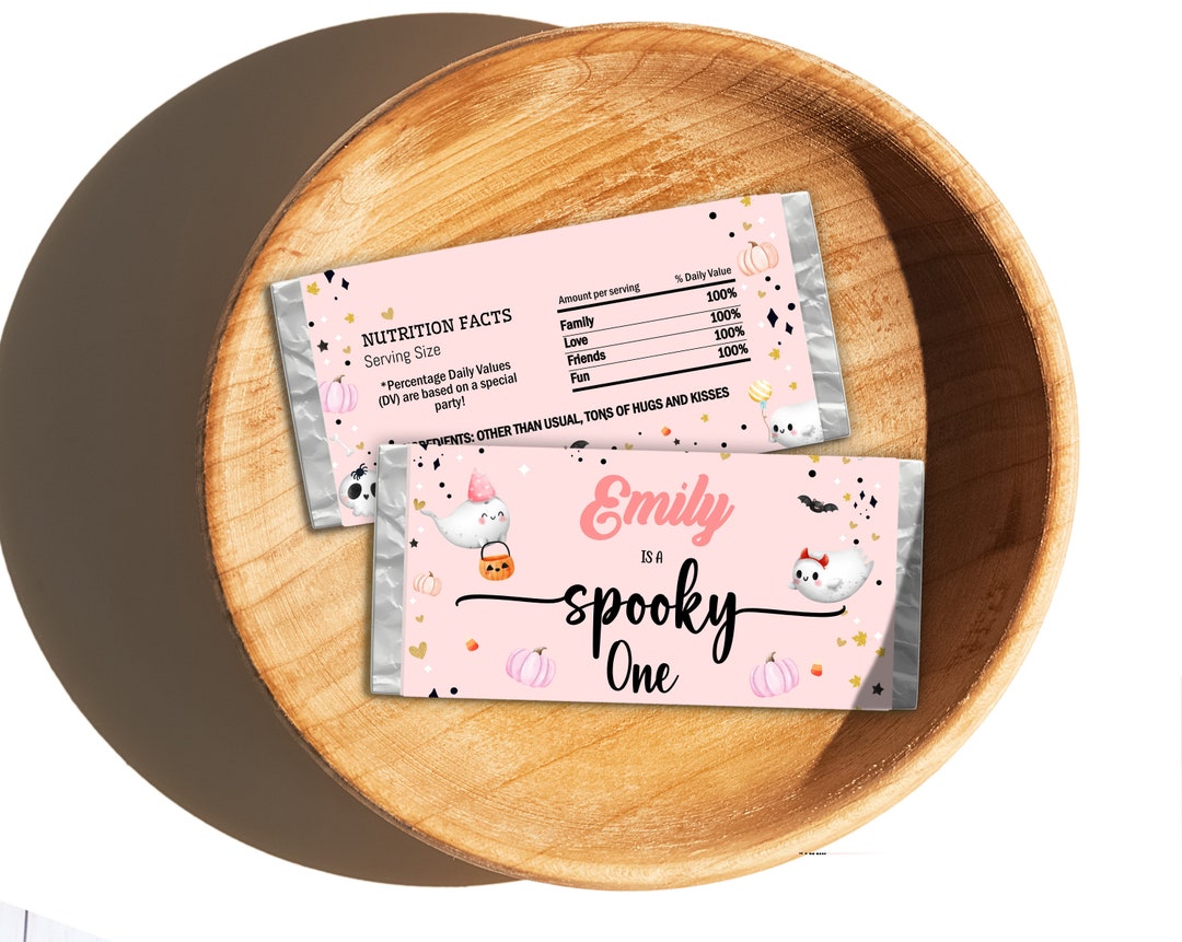 Editable Spooky Halloween Ghost Candy Bar Wrapper Ghost Spooky - Etsy