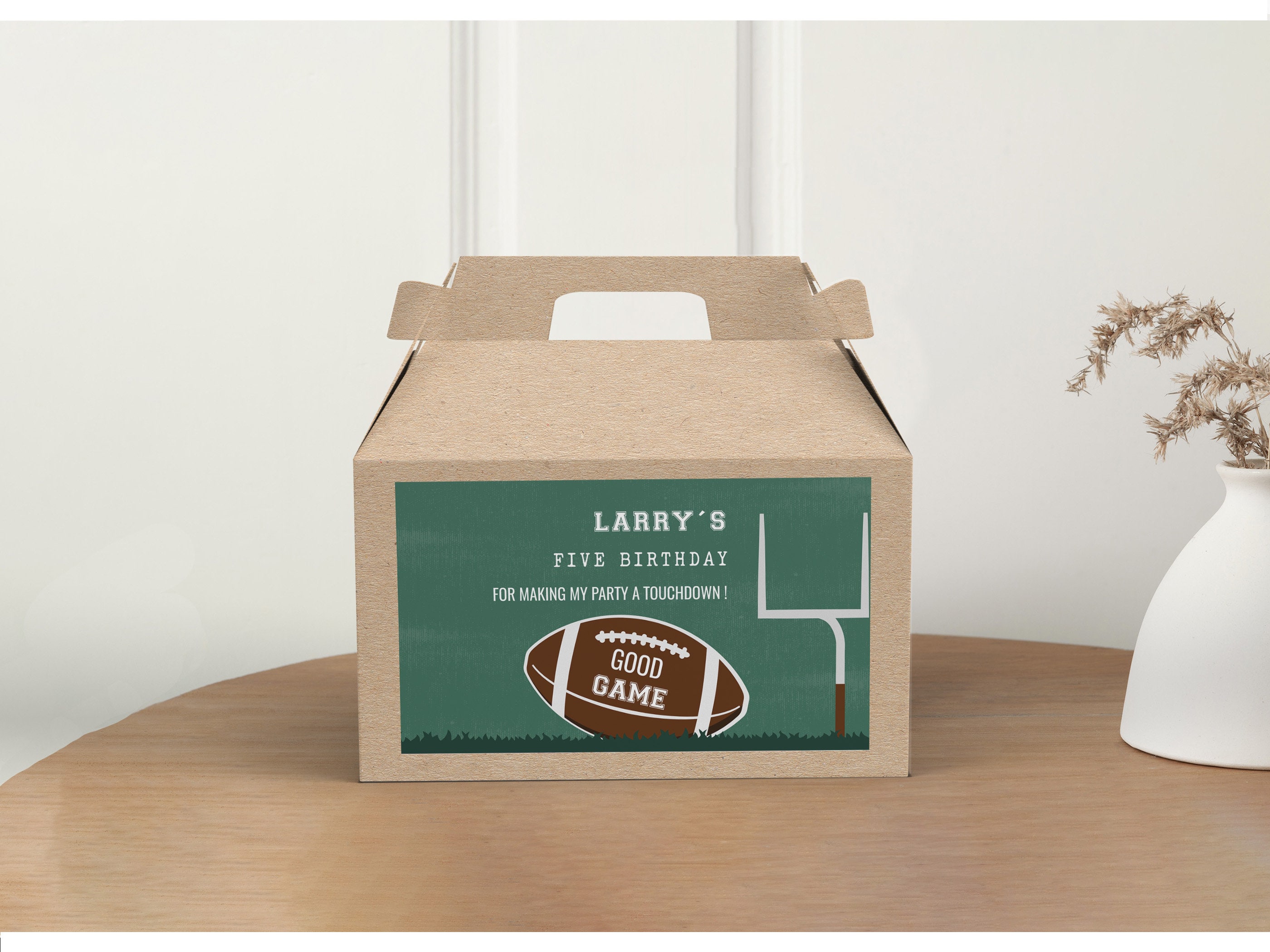 Editable Football Gable Box Label Football Birthday Favor - Etsy
