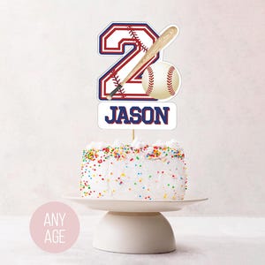 Rookie of the Year First Cake Topper, 1st Birthday Baseball Printable ...