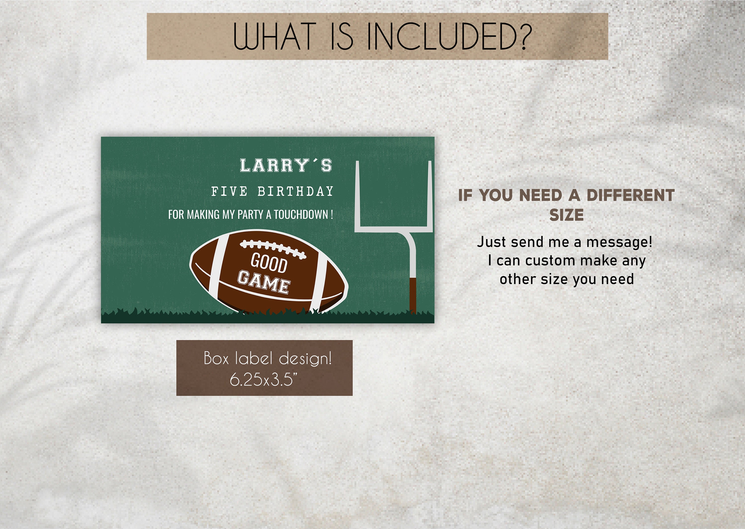 Editable Football Gable Box Label Football Birthday Favor - Etsy