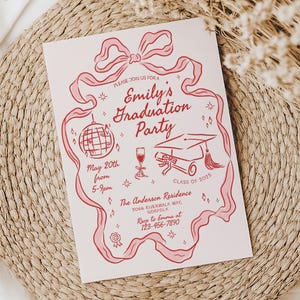 Hand Drawn Style Graduation Invitation Template, Senior Graduation ...