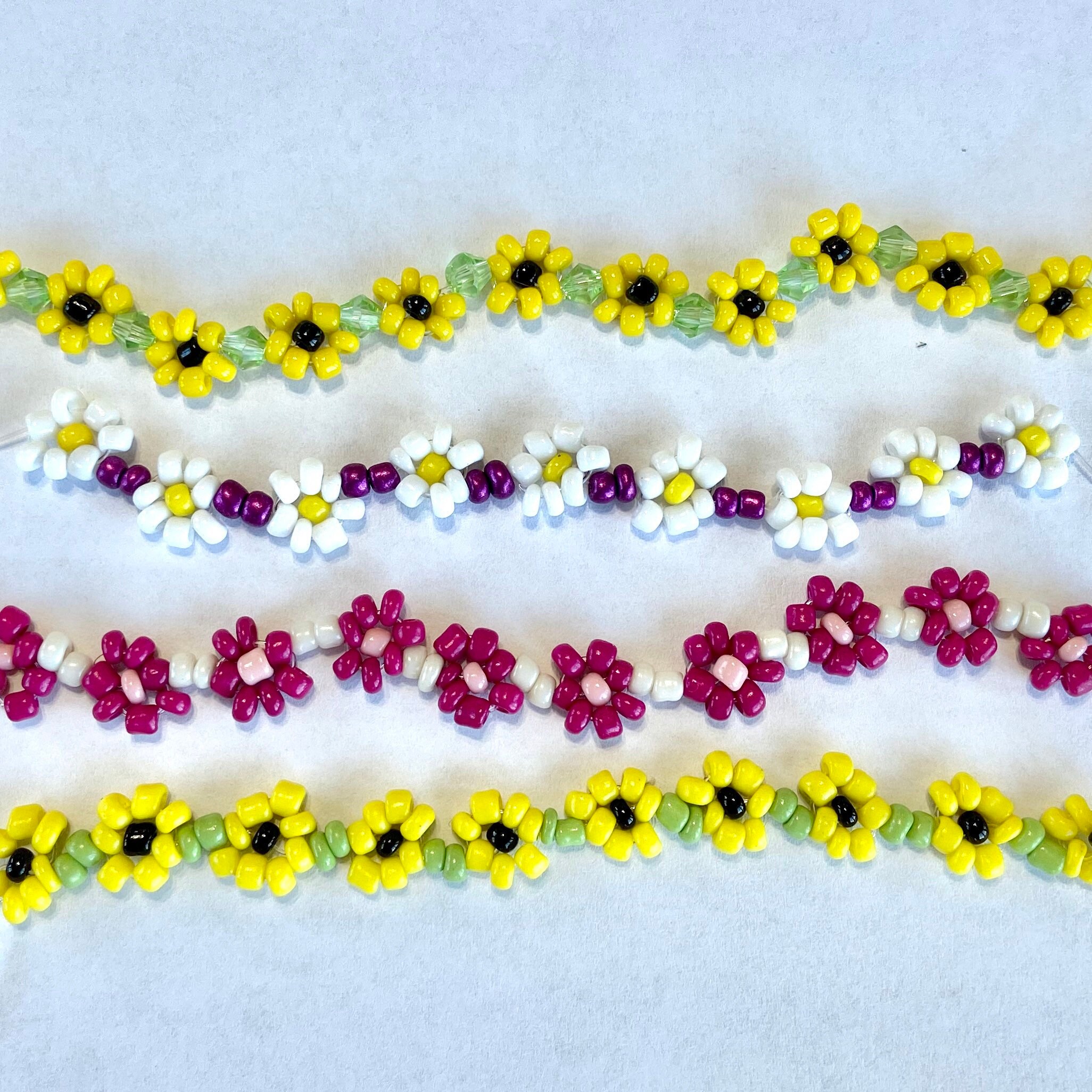 Flower Bead Bracelet - Etsy