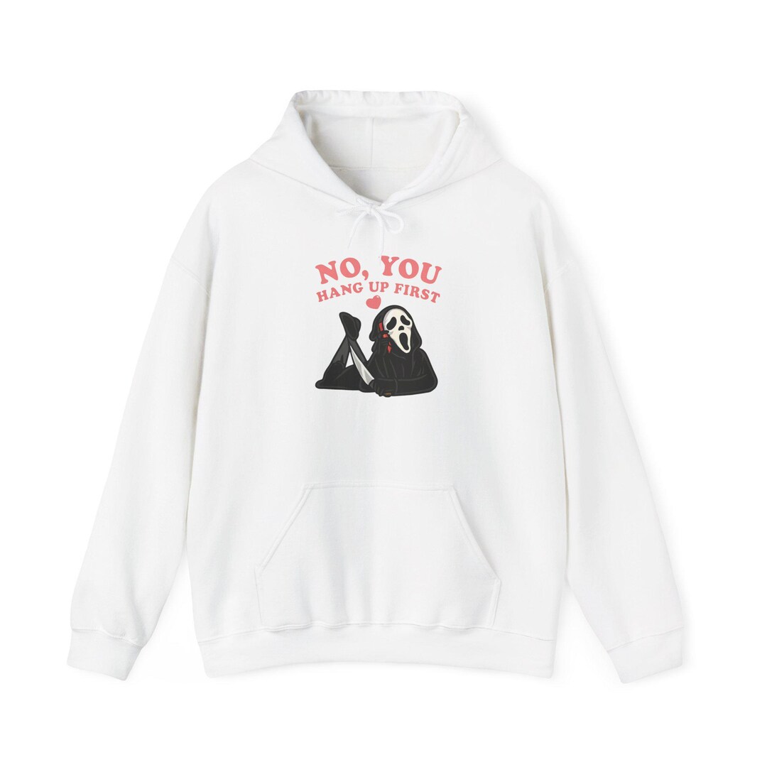 Scream Mask Phone Call Hoodie | "no, You Hang up First" Graphic ...