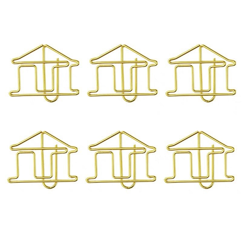 Cartoon Golden House Paper Clips /house Metal Paper Clips - Etsy