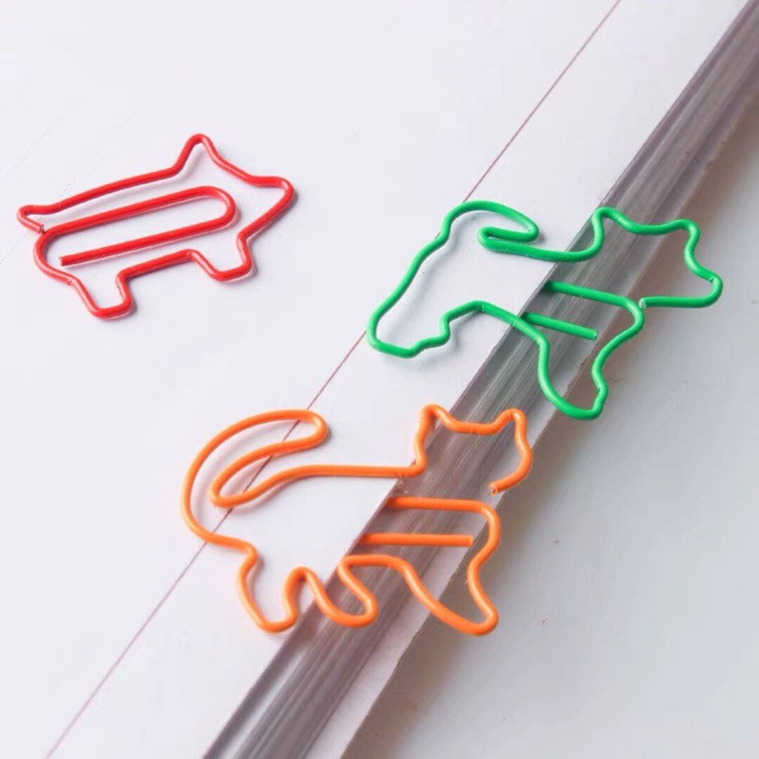 Green Cute Dog Paper Clips ,orange Cat Metal Paper Clips ,red Pigs ...