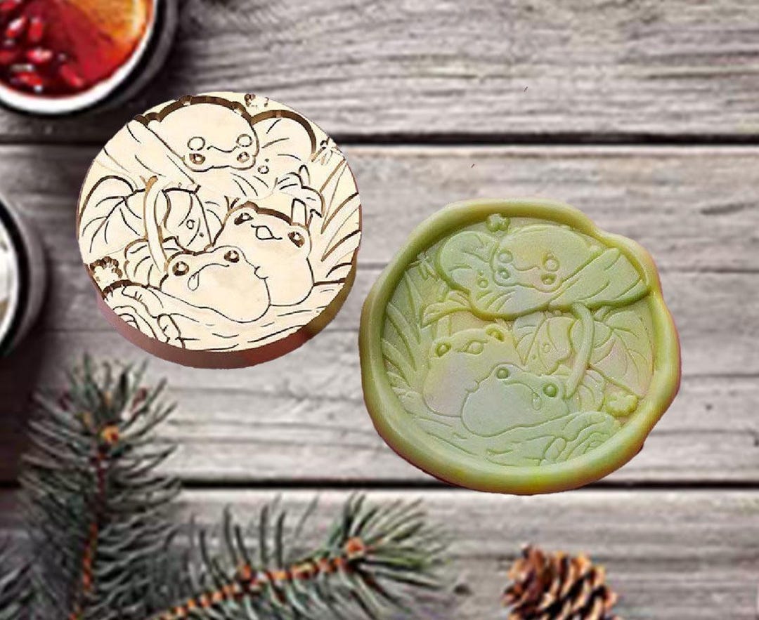 Frog in Lotus Wax Seal Stamp, Envelope Sealing Kit - Etsy