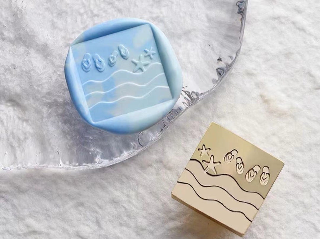 Multilevel Sand Beach Wax Seal Stamp/slipper and Starfishes Wax Seal ...