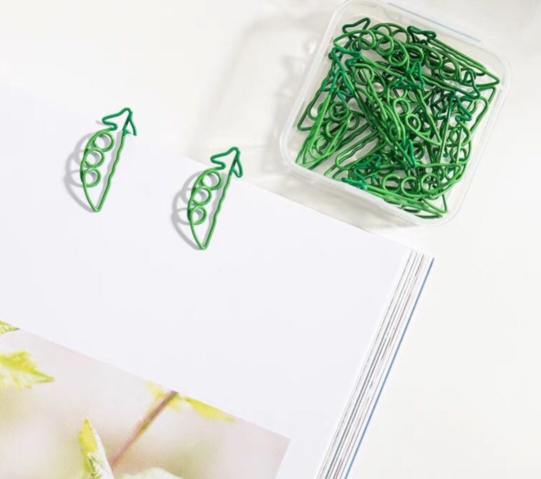 Green Garden Peas Paper Clips/garden Peas Metal Clips/peas Paper Clips ...