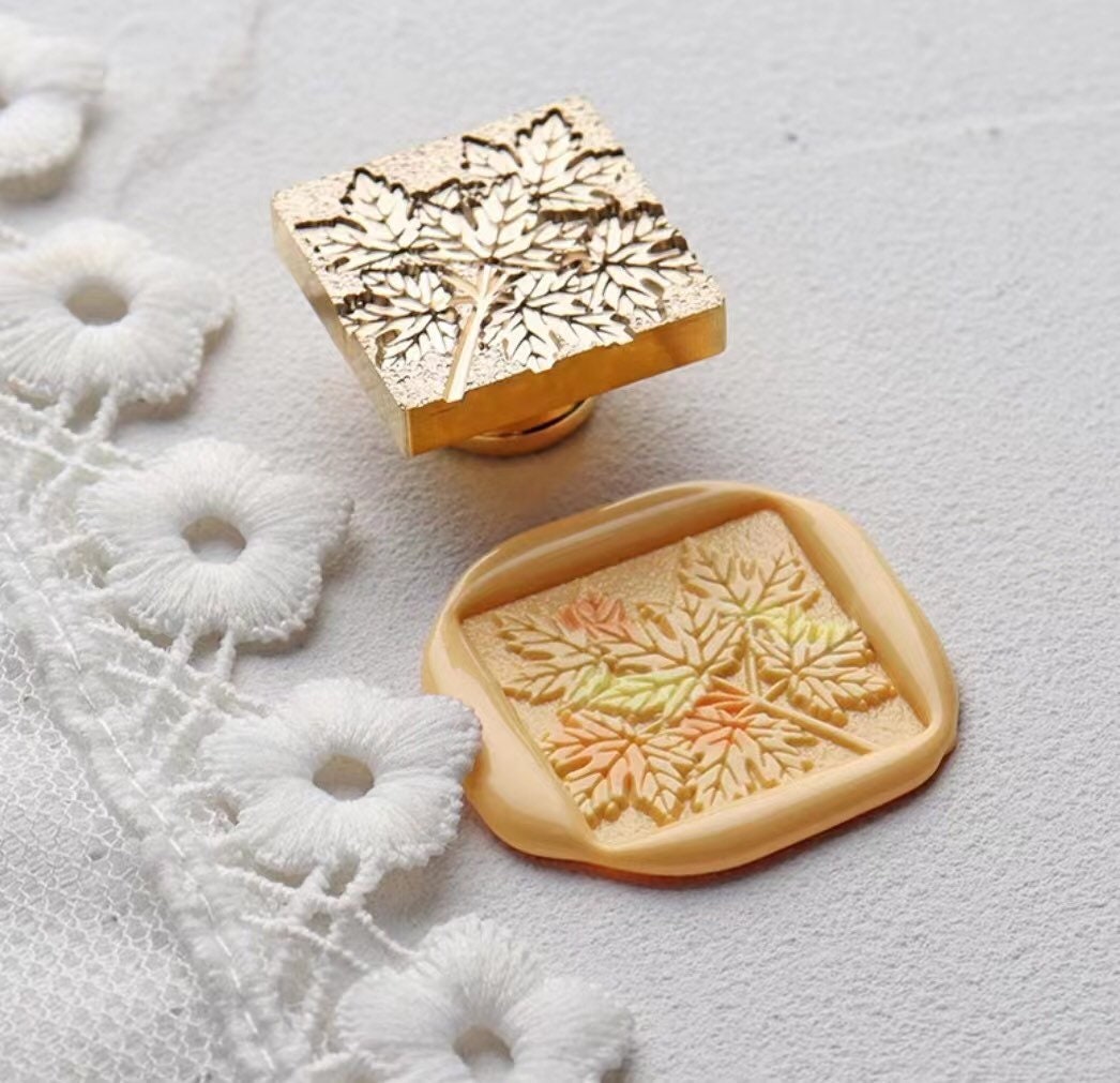 Maple Leaf Wax Seal Stamp: Plant Wax Sealing Kit - Etsy