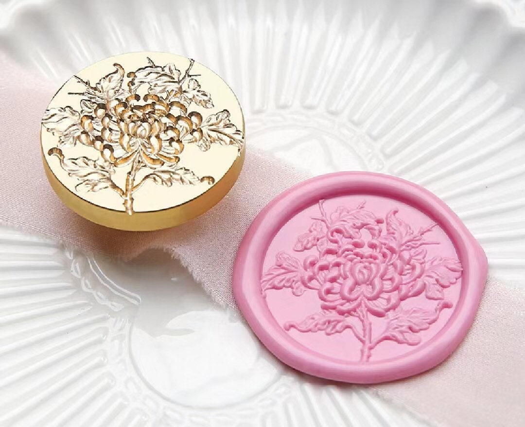 3D Yellow Chrysanthemums Was Seal Stamp/chrysanthemum Flower Wax ...