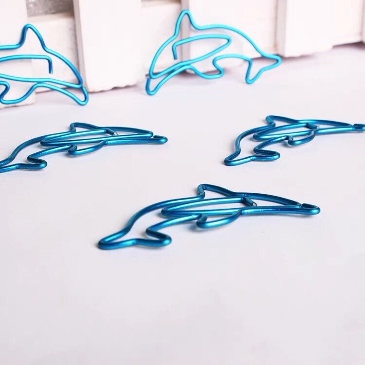 Blue Dolphins Paper Clips Cute Dolphin Shape Metal Paper - Etsy