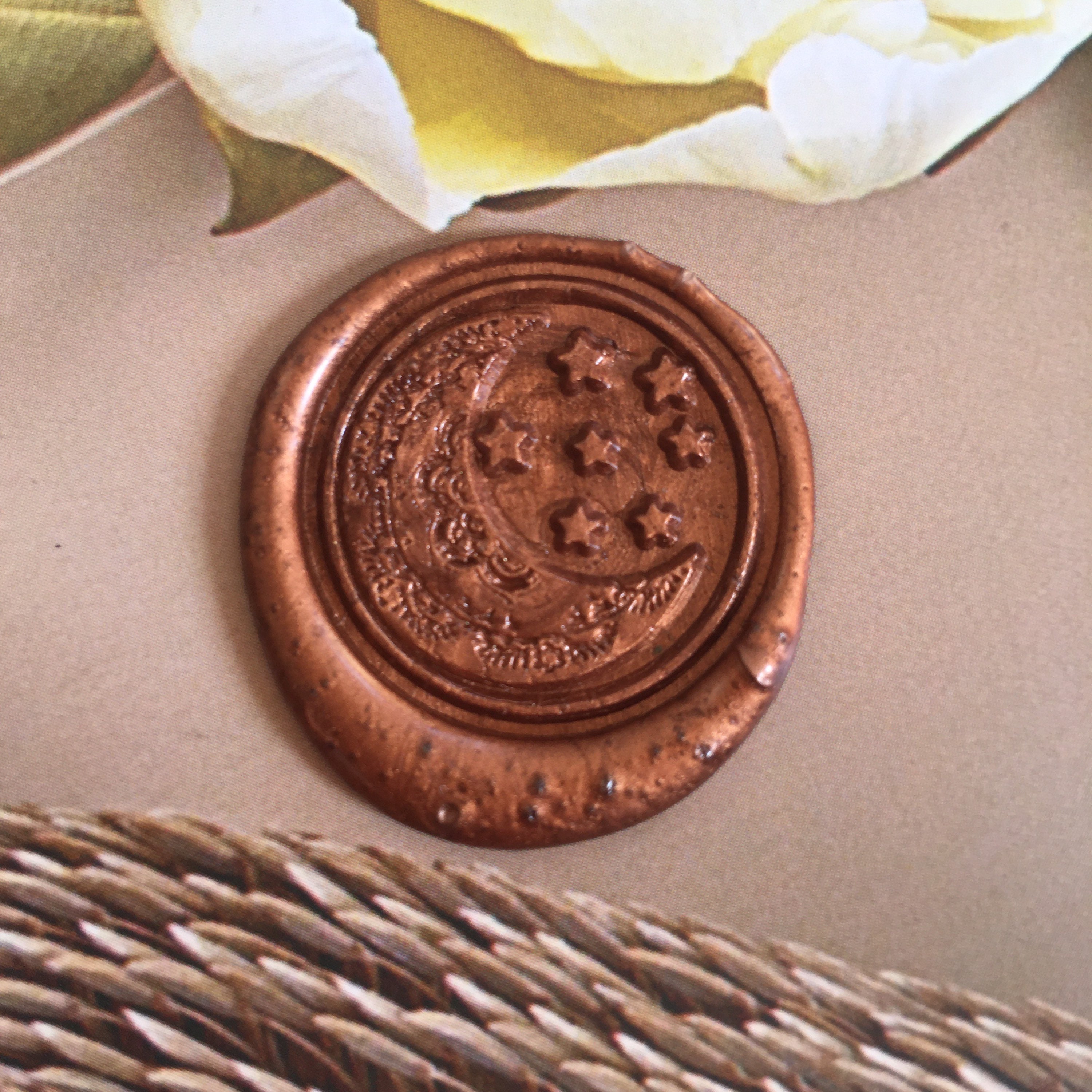 Moon and Star Wax Seal Stamp /new Moon Wax Sealing Kit/star - Etsy