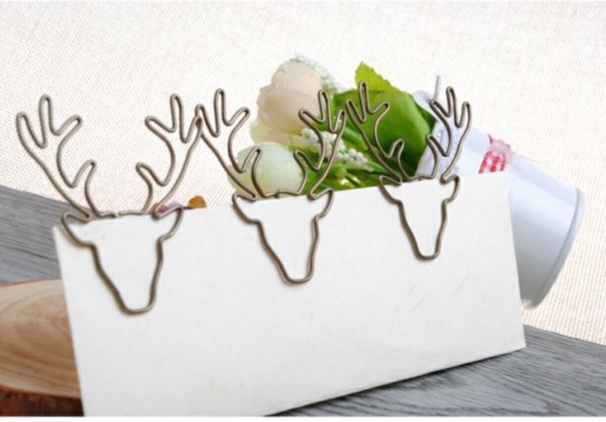 Cute Deer Head Paper Clips christmas Deer Metal Paper Clips - Etsy