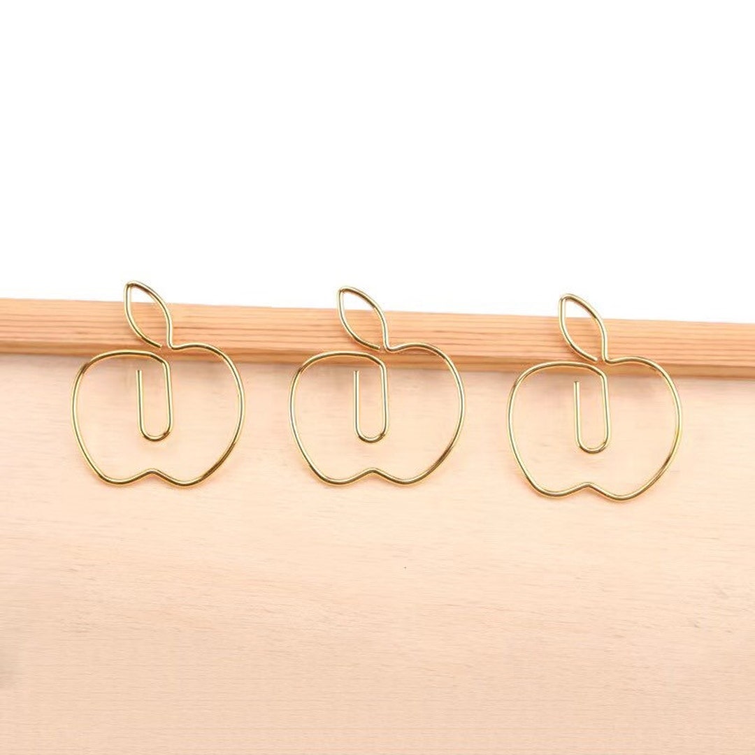 DIY Apples Paper Clips /gold Apple Fruit Metal Clips /apple Binder ...