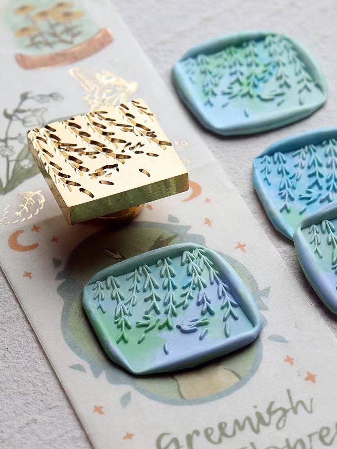 Swallow & Willow Tree Wax Seal Stamp - Sealing Kit (25mm) - Etsy