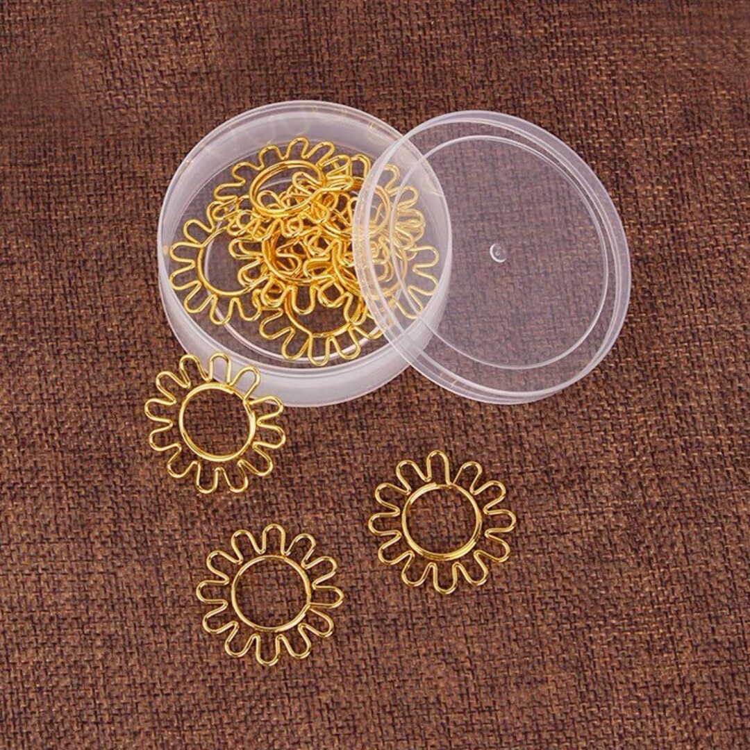 Gold Sunflower Paper Clips ,sunflower Metal Paper Clips ,binder Clips ...