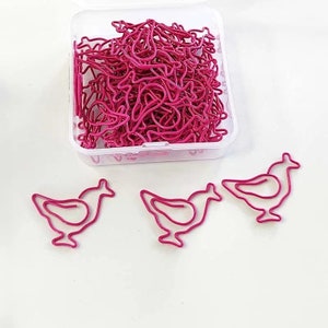 Pink Metal Rooster Paper Clips, Cute Office Supplies - Etsy