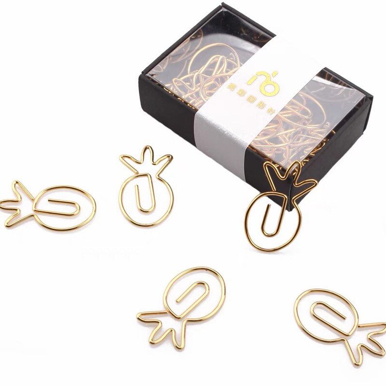Gold Pineapple Metal Paper Clips: Office Stationery - Etsy