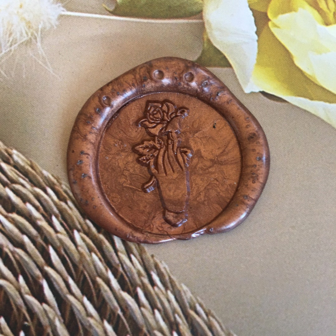 Rose in Hand Wax Seal Stamp/rose Flower Wax Seal Stamp/beautiful Rose ...
