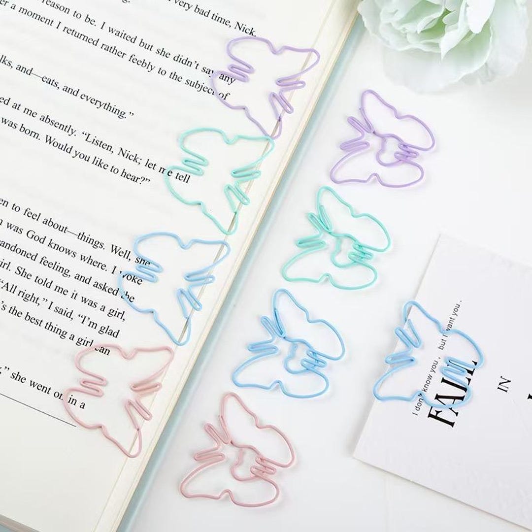 Colorful Butterfly Paper Clips/blue Butterfly With Love Heart Paper ...