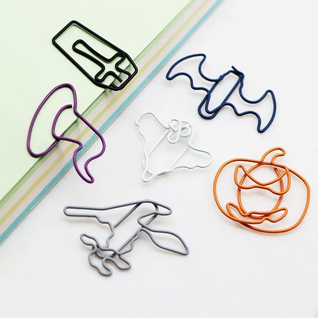 Cute Pumpkin Paper Clips ,witch Metal Paper Clips ,ghost and Bat Paper ...