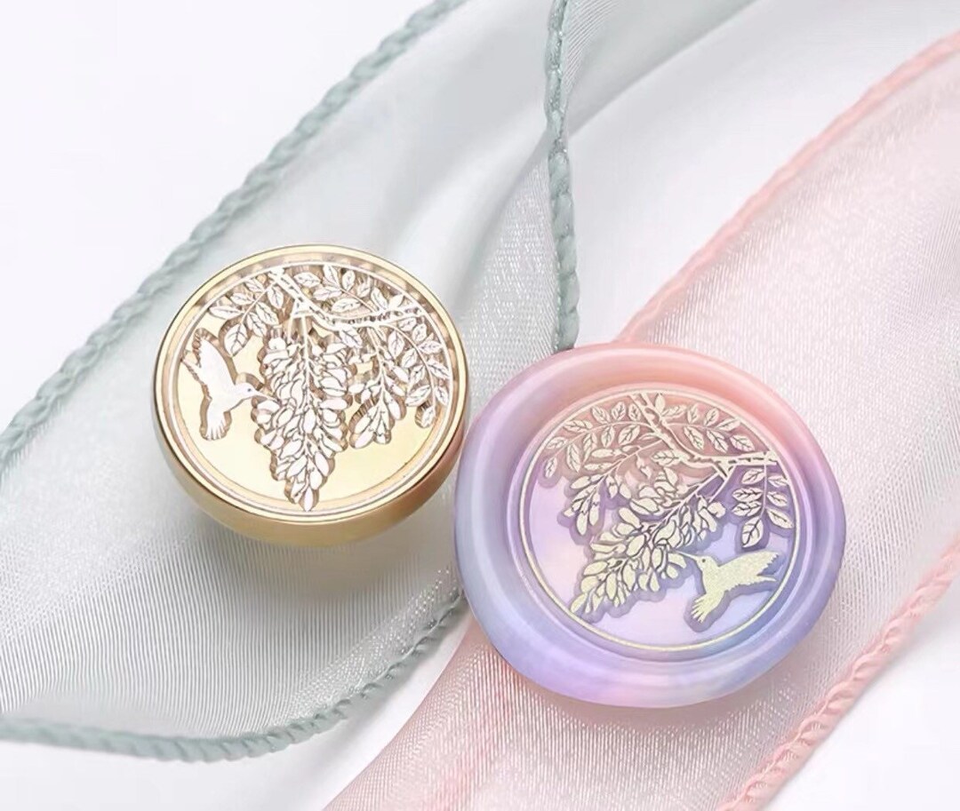 Wisteria and Hummingbird Wax Seal Stamp/wisteria Wax Seal Stamp ...