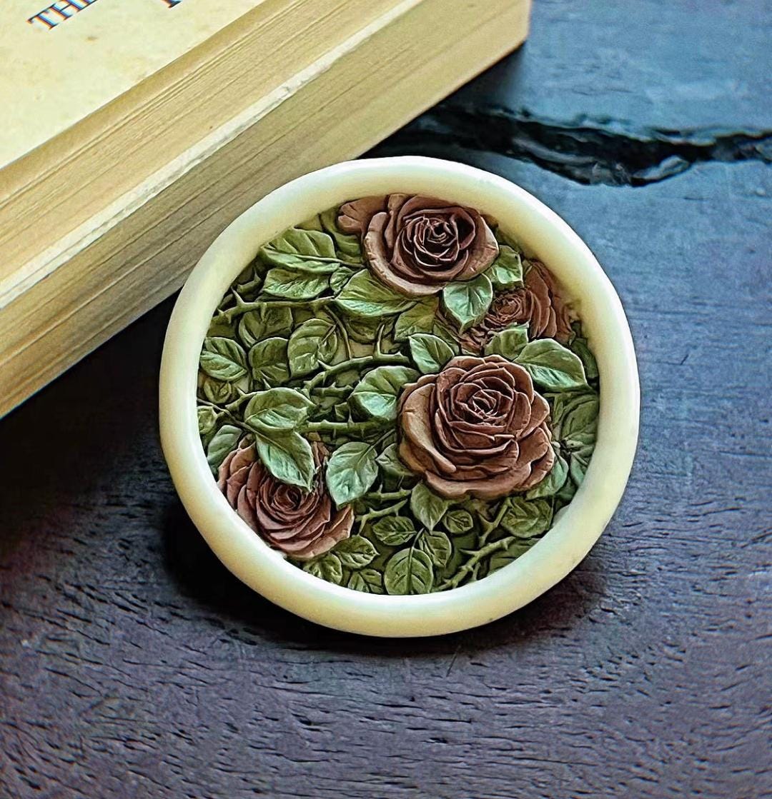 Rose Garden Wax Seal Stamp: 3D Love & Constraint - Wedding Invitation ...