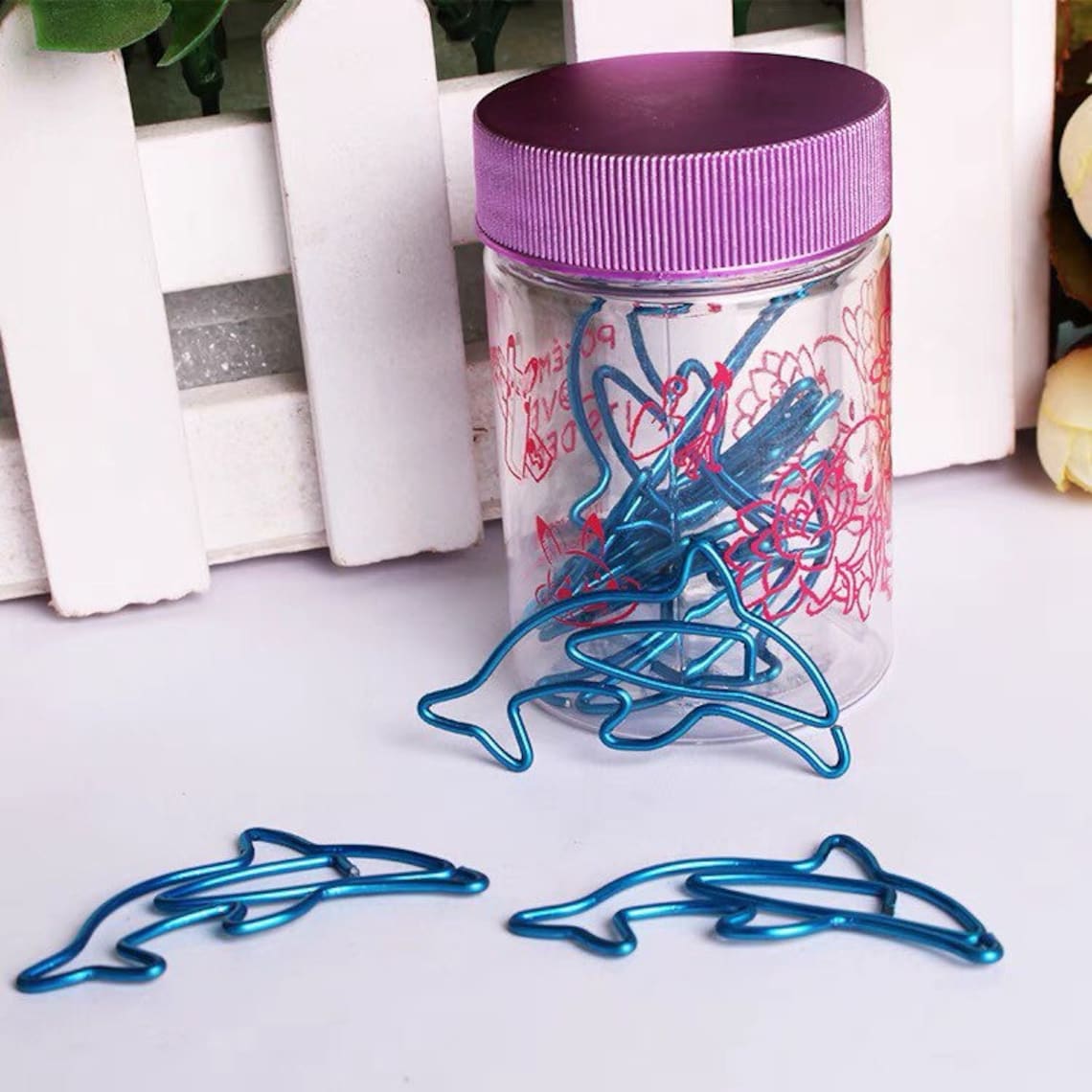 Blue Dolphins Paper Clips Cute Dolphin Shape Metal Paper | Etsy
