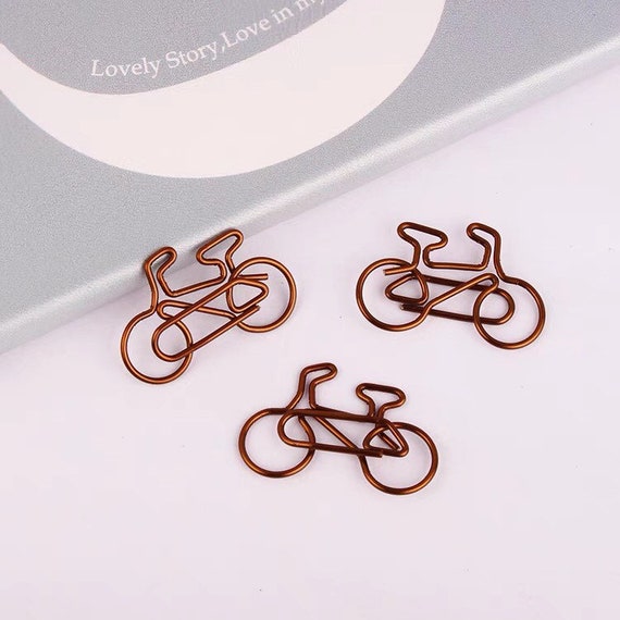 Coffee Color Bicycle Paper Clips /cute Bike Metal Paper Clips | Etsy