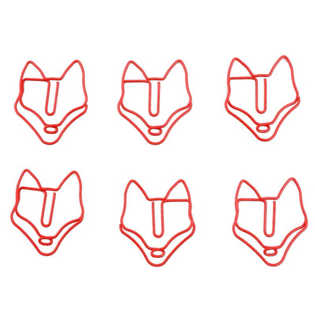 Fox Head Paper Clips ,cute Fox Shape Metal Paper Clips /fox Binder ...