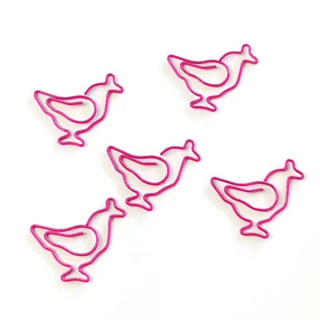 Pink Roosters Paper Clips/cute Rooster Metal Clips/chick Metal Paper ...