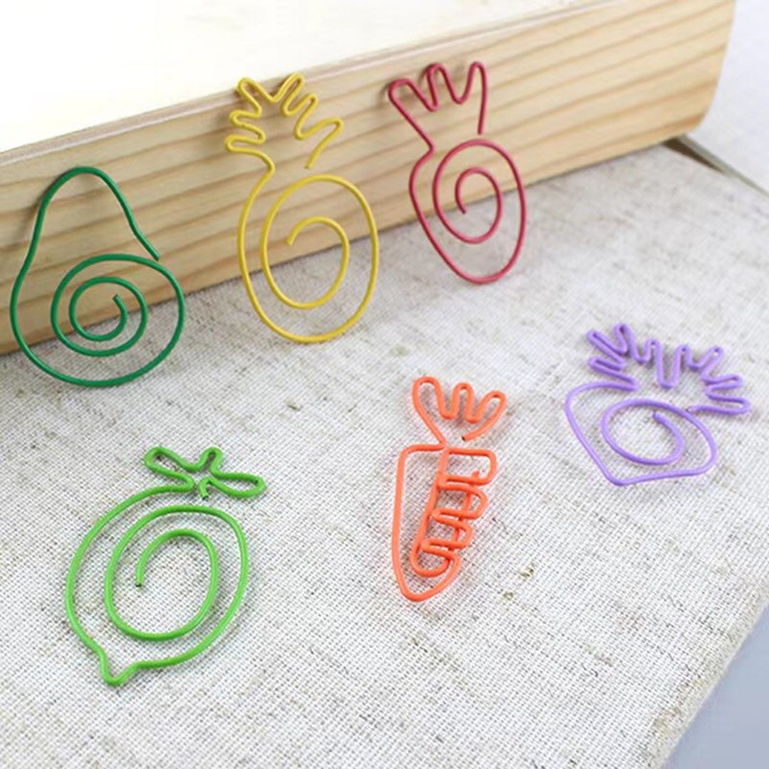 Green Lemon Paper Clips ,eggplant Metal Paper Clips ,avocado Binder ...