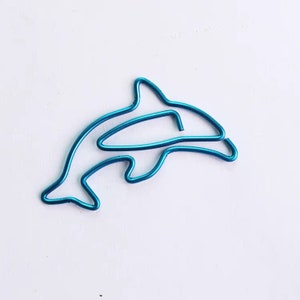 Blue Dolphins Paper Clips , Cute Dolphin Shape Metal Paper Clips ...