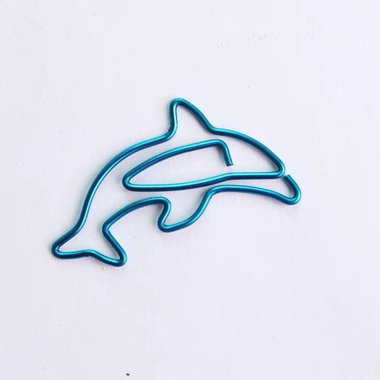 Blue Dolphins Paper Clips Cute Dolphin Shape Metal Paper - Etsy