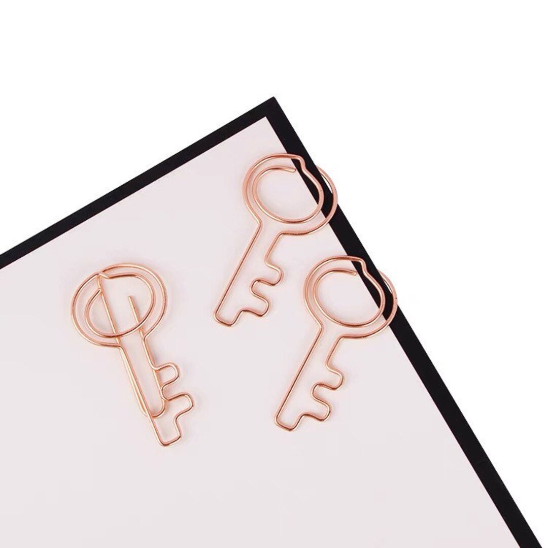 DIY Rose Gold Keys Paper Clips/keys Metal Clips/rose Gold Key Paper ...