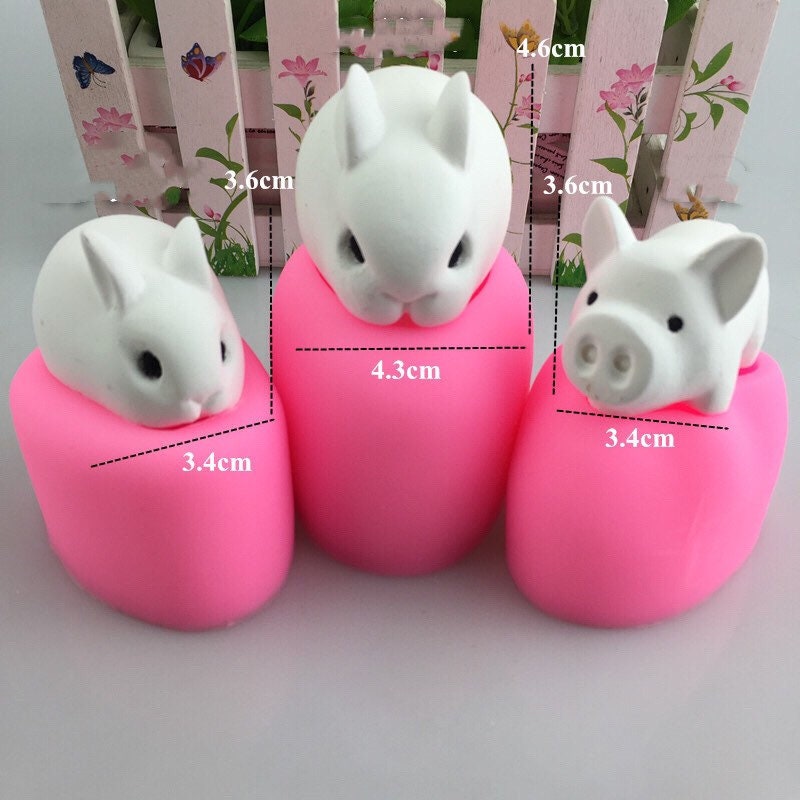 Two size Rabbits Silicone Mould/Litter Pig Cake mould/Rabbit | Etsy