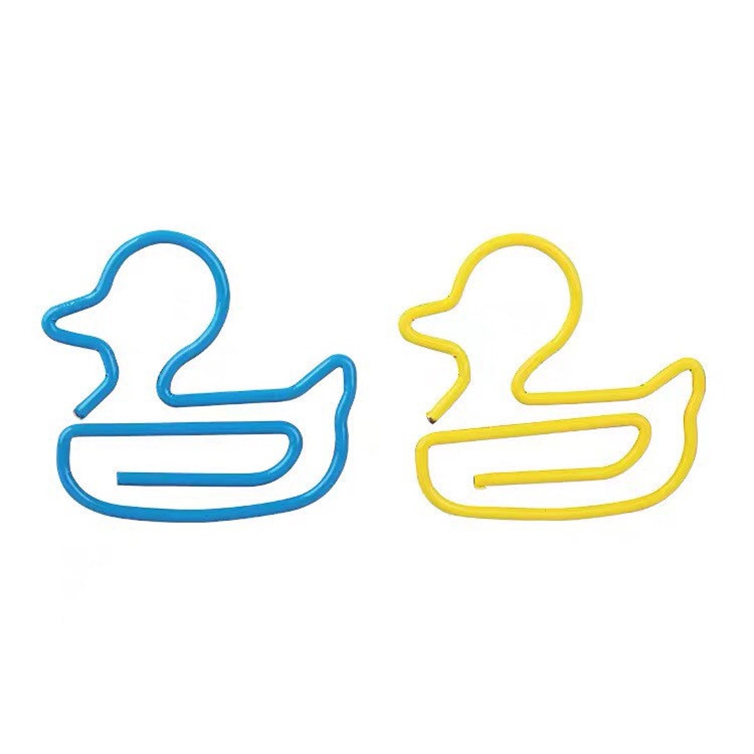 Cute Yellow Duck Paper Clips /duck Metal Clips /litter Blue Duck Paper ...