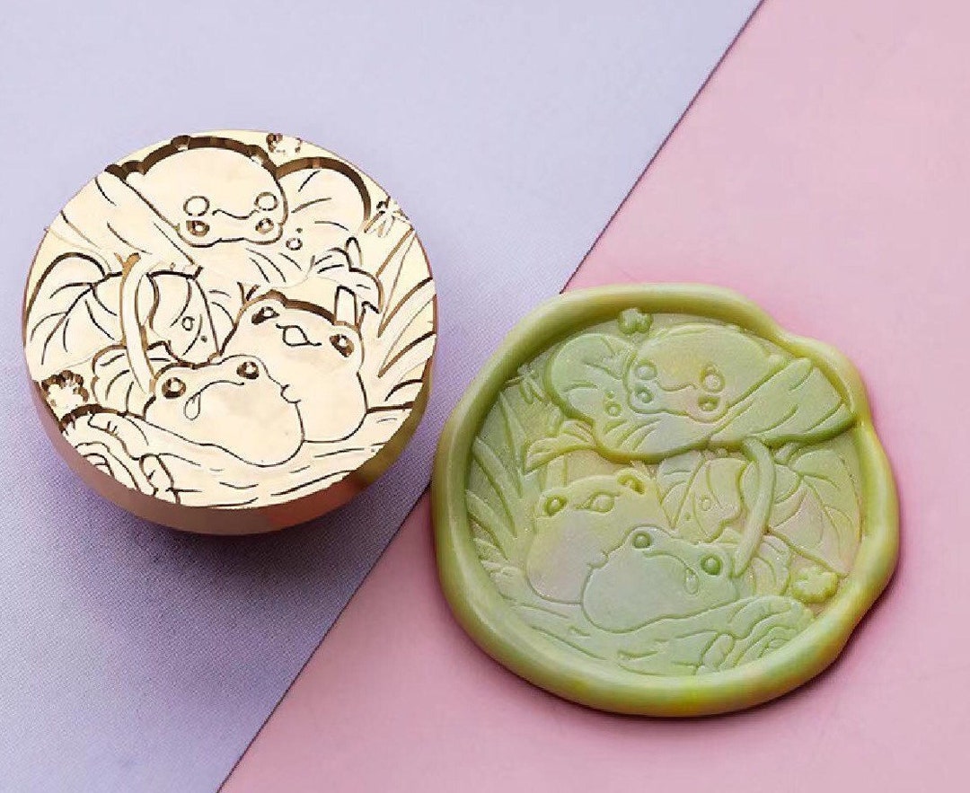 Multilevel Cute Frogs Wax Seal Stamp/frog in Lotus Wax Sealing Kit/3pcs ...