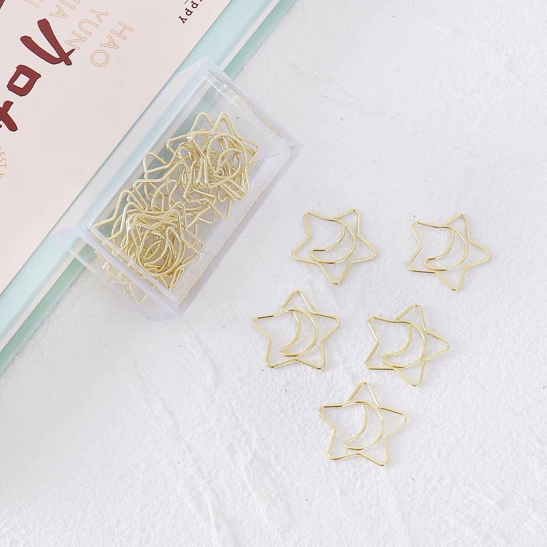DIY Moon and Stars Paper Clips/moon Stars Metal Paper Clips/moon Star ...