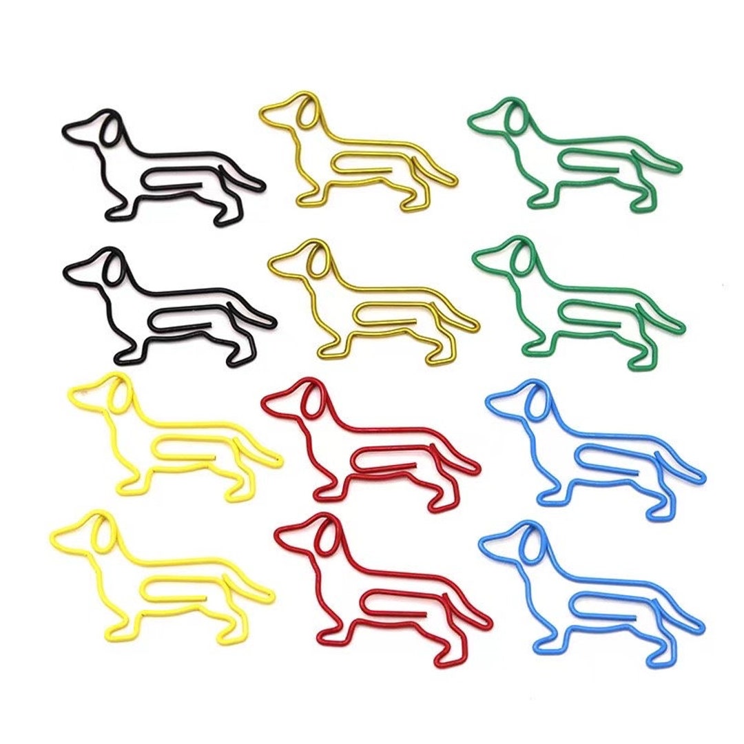 Colorful Sausage Dog Paper Clips ,red Dachshund Metal Paper Clips /gold ...